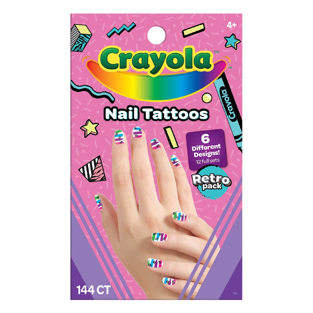 Crayola Retro Nail Temporary Tattoos