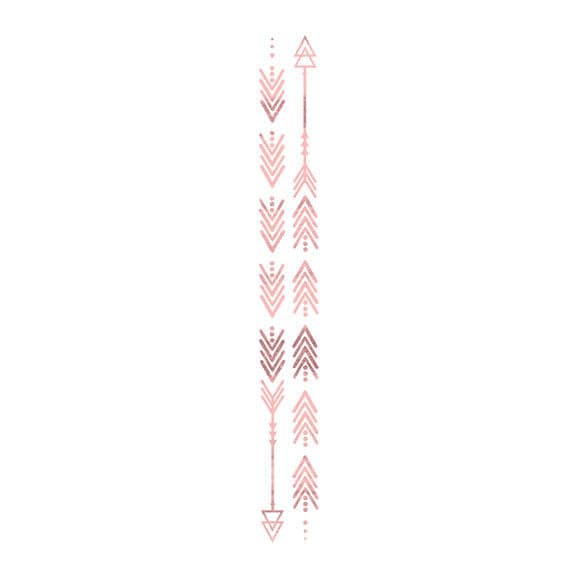 Metallic Rose Gold Arrow Band Temporary Tattoo – Temporary Tattoos