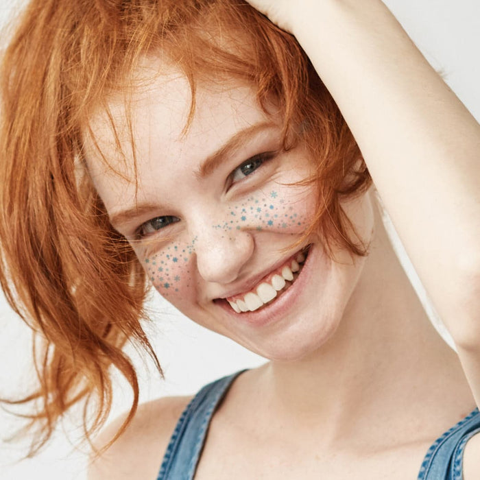 Metallic Snowflake Flashy Freckles Face Temporary Tattoo