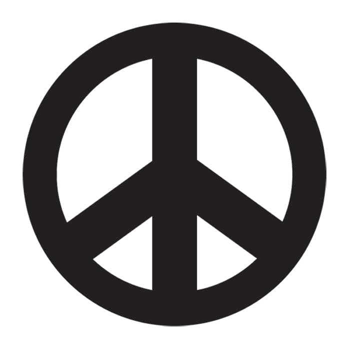 Black Peace Sign Temporary Tattoo
