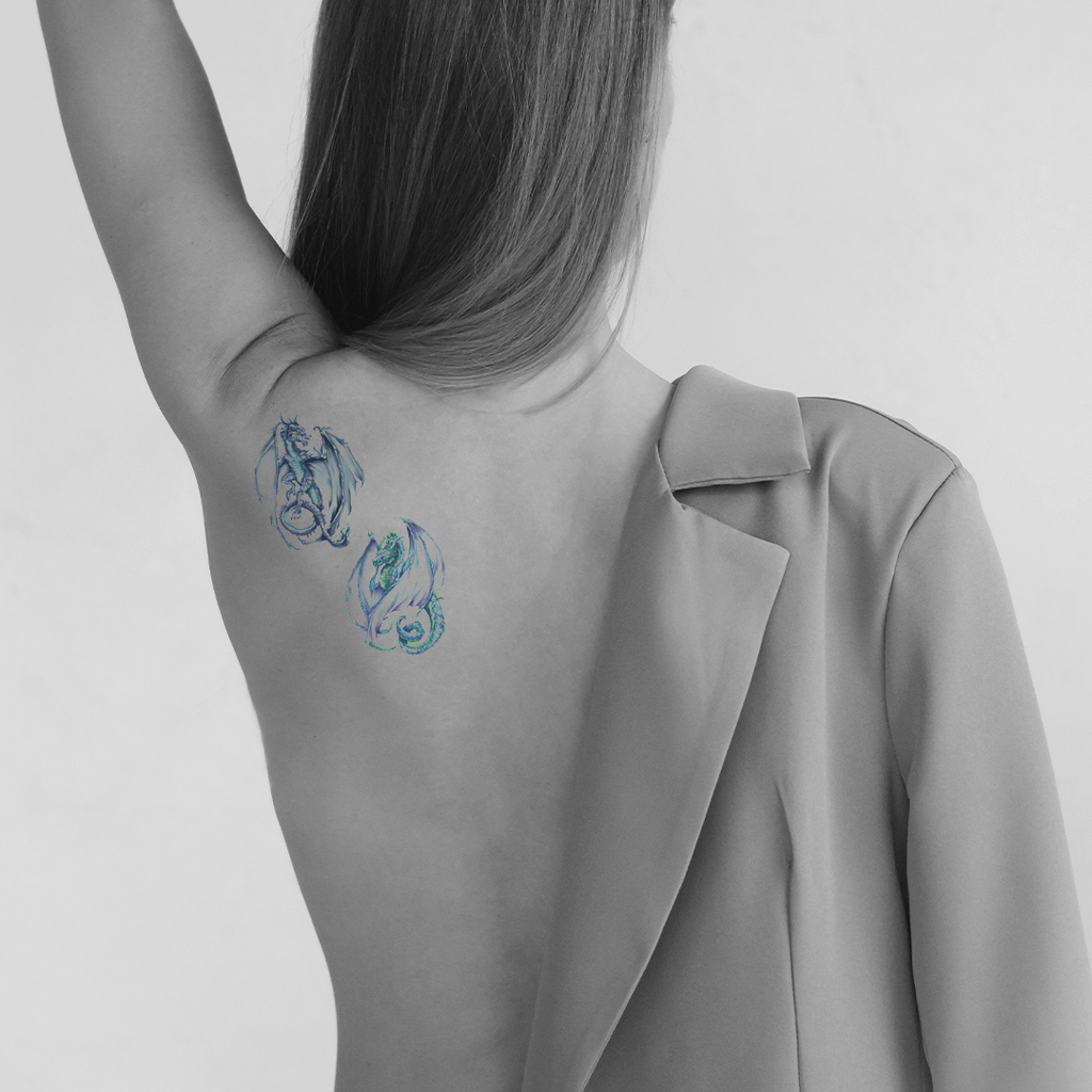 Coatl Dragons Temporary Tattoo Set – Temporary Tattoos