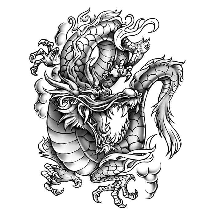 Large Fake Dragon Tattoos Long Lasting Temporary Tattoos