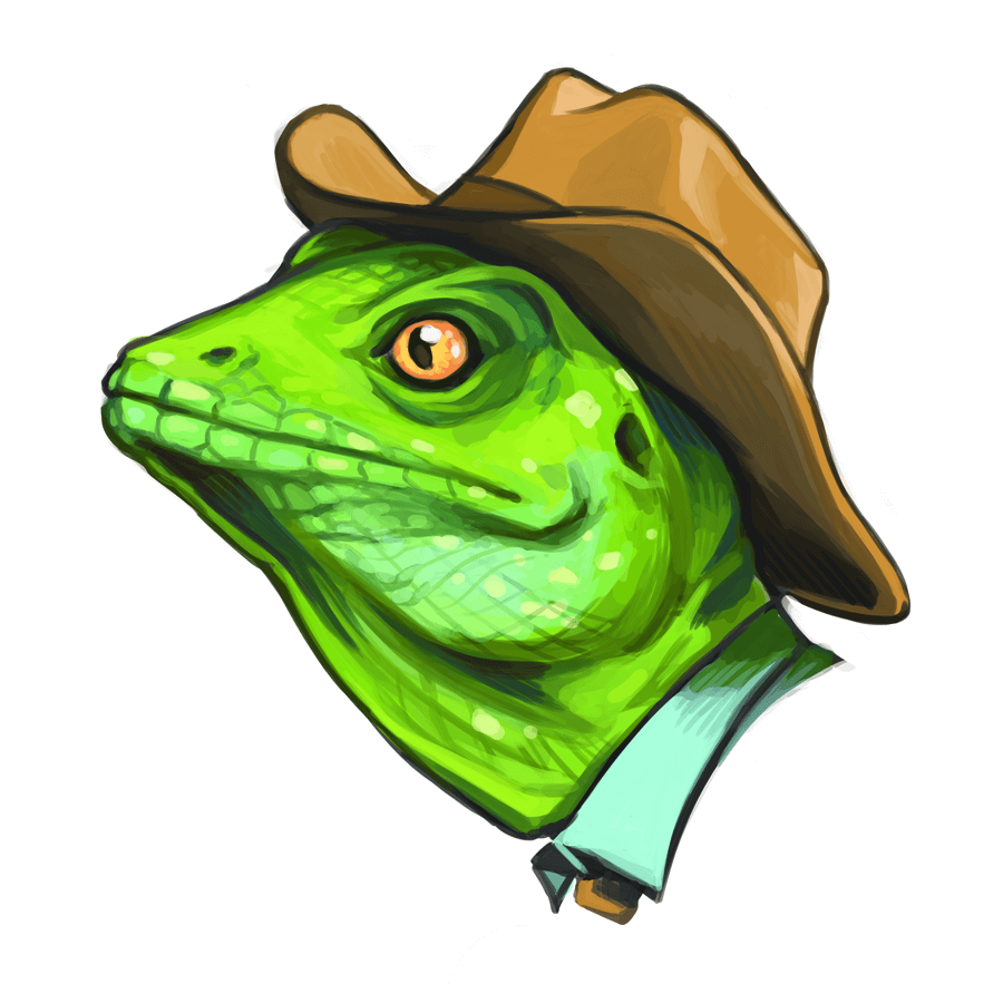 Cowboy Lizard temporary tattoo