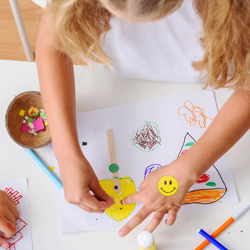 Glitter Happy Smiley Face Temporary Tattoo