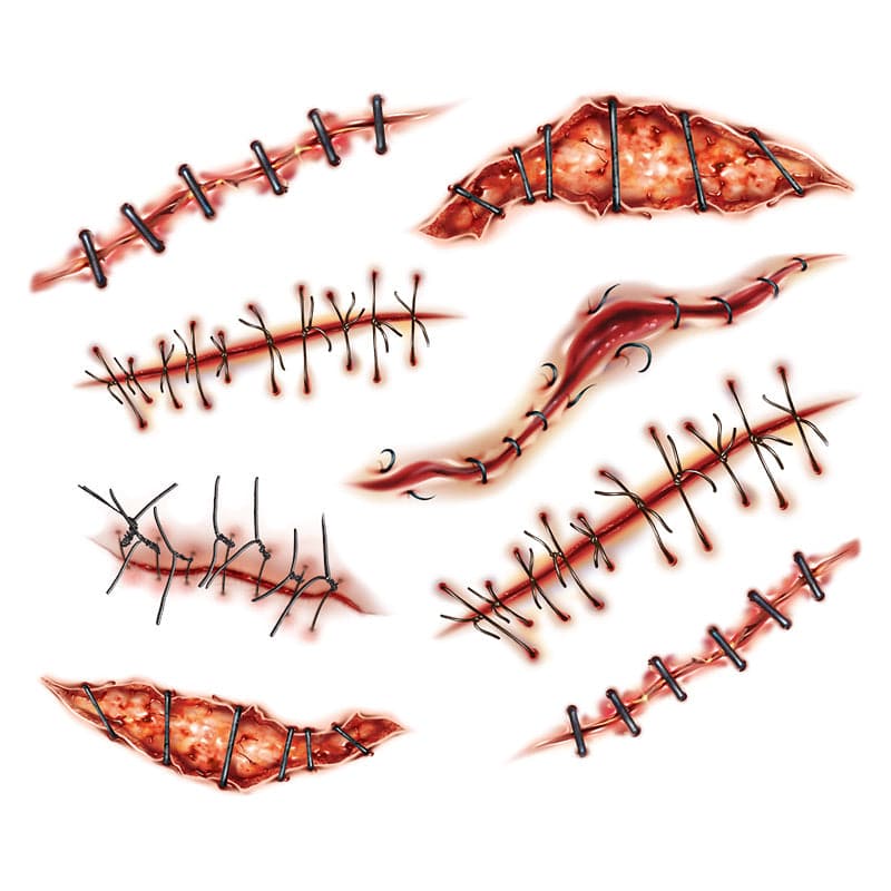 Stitched Wounds Costume Tattoo