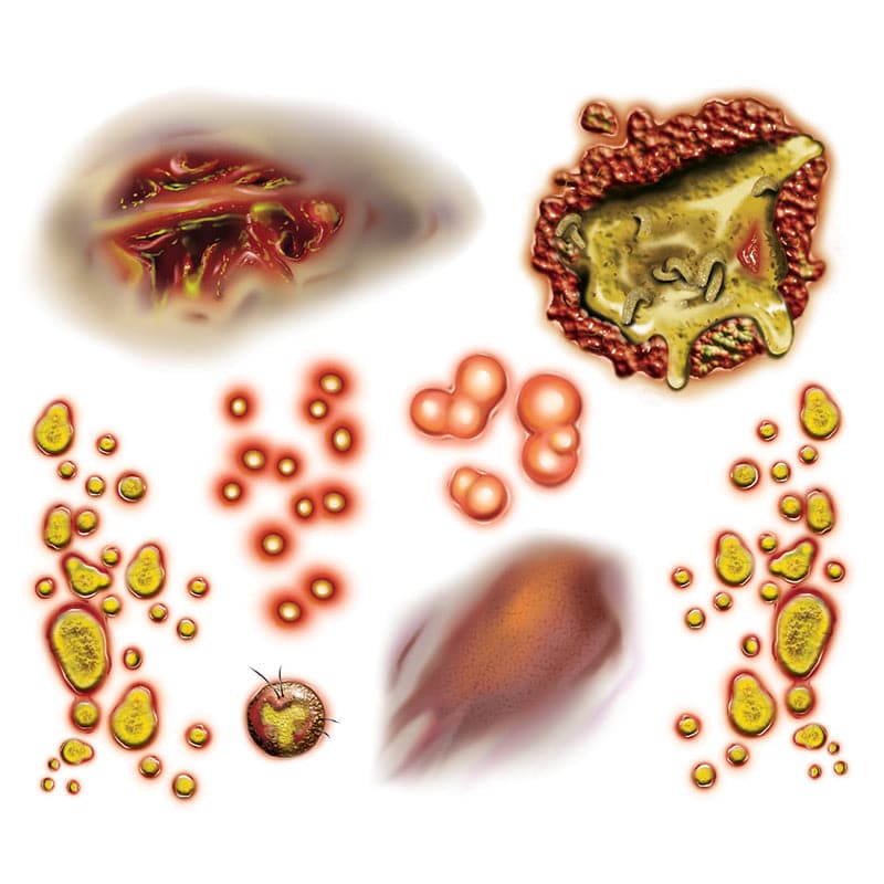 Festering Sores & Wounds Costume Tattoo