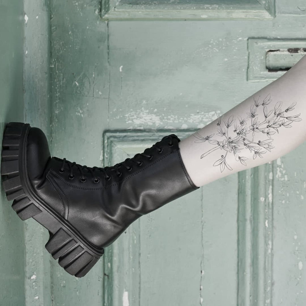 Black and White Mistletoe Temporary Tattoo