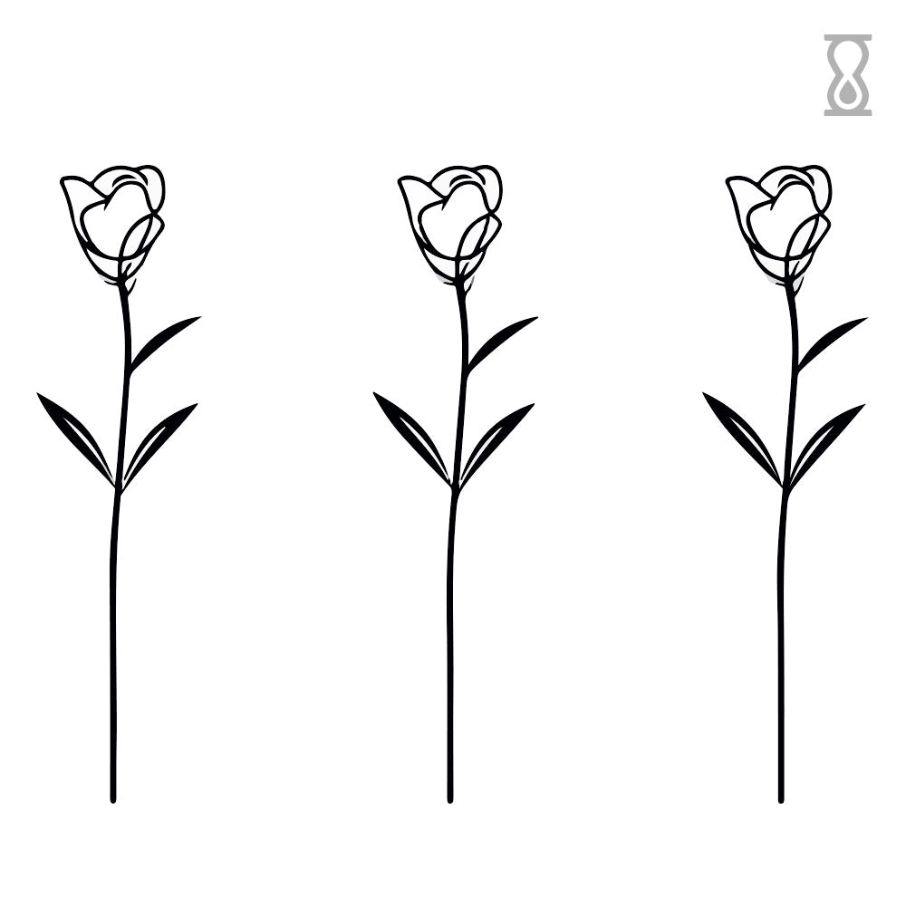 Trio Roses Drawing Semi-Permanent Tattoo
