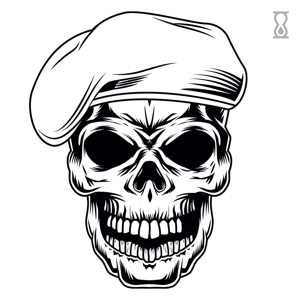 Skull Beret Semi-Permanent Tattoo