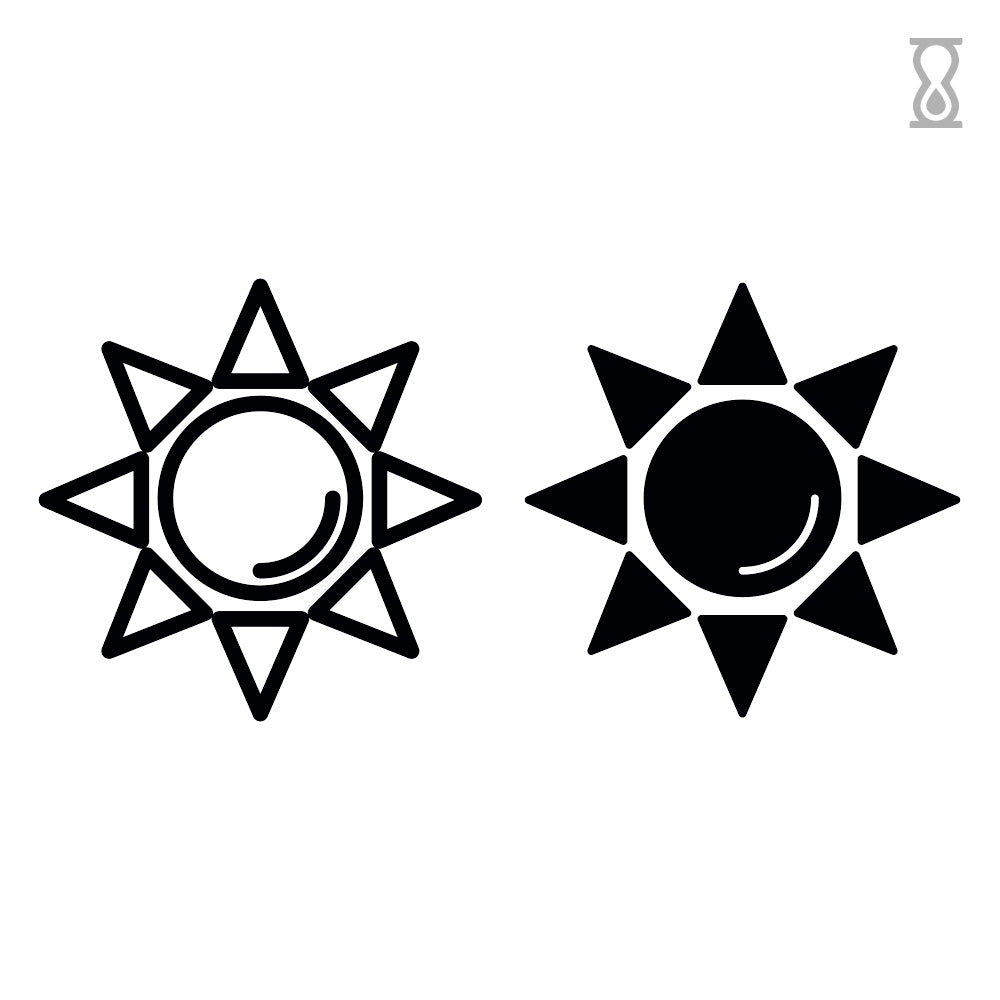 Light and Dark Sun Semi-Permanent Tattoo