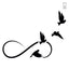 Infinity and Birds Flying Semi-Permanent Tattoo