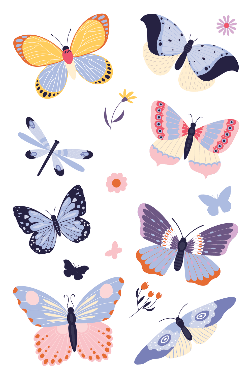 Butterfly Friends Tattoo Sheet