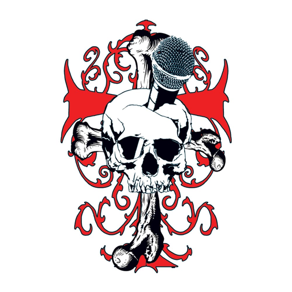 Stylized Skull Temporary Tattoo
