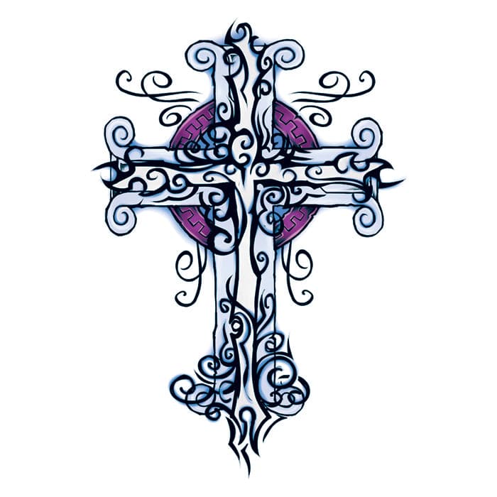 Wicked Midnight Cross Temporary Tattoo