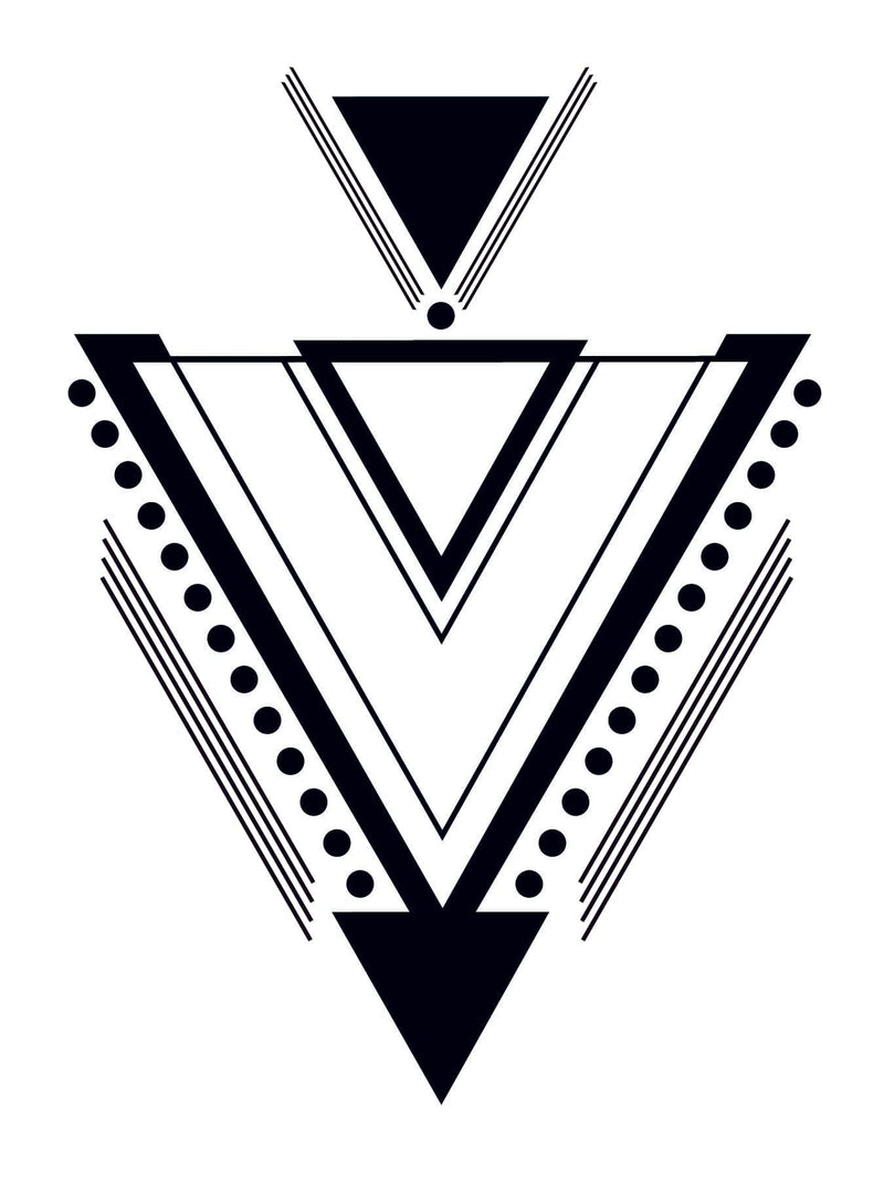 Triangles Black Temporary Tattoo