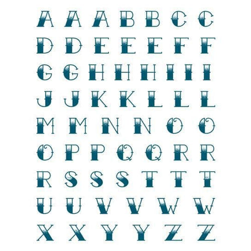 Blue Vintage Lettering Temporary Tattoo