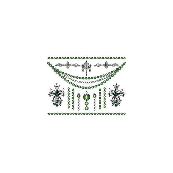 Jade Crosses Temporary Tattoo Jewelry Set