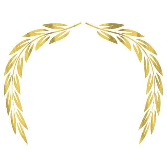 Gold Metallic Crest Leaves Temporary Tattoo