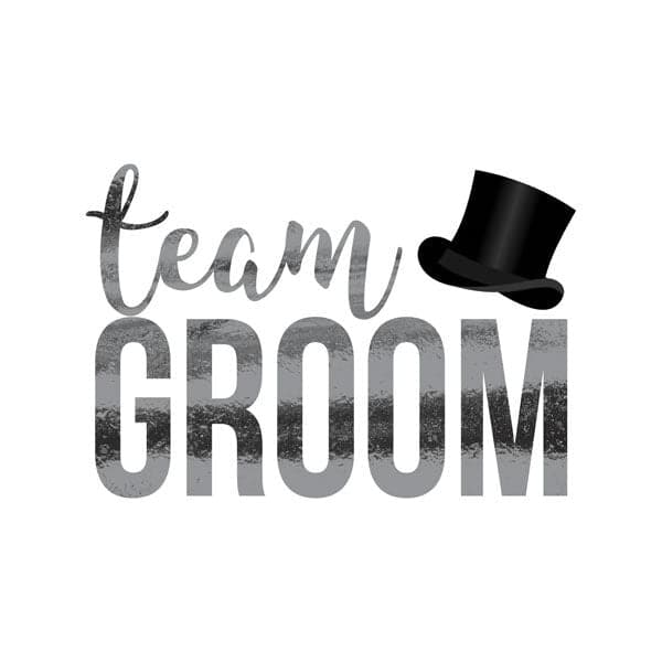 Metallic Team Groom Temporary Tattoo