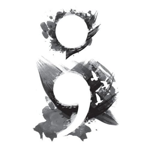 Watercolor Semi Colon Temporary Tattoo